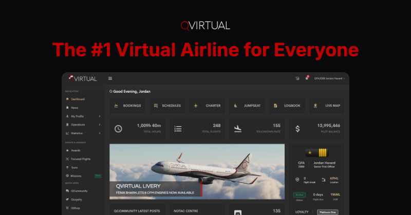 QVirtual - The Ultimate Virtual Airline for Realistic Flight Simulation
